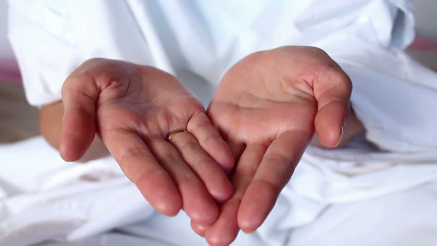 woman's outstretched hands open close Stock Footage Video (100% Royalty ...