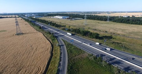 trucks turn off road go around Stock Footage Video (100% Royalty-free ...