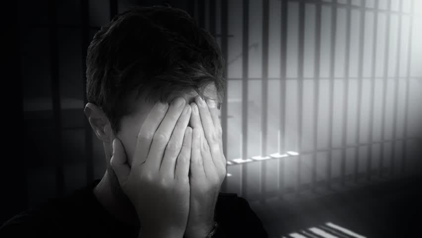 Prisoner Crying in His Cell. Stock Footage Video (100% Royalty-free ...