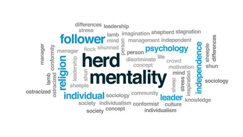 Herd Mentality Animated Word Cloud Text Stock Footage Video (100% ...