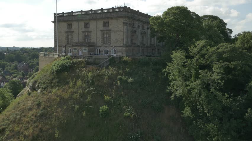 Aerial, Nottingham Castle, Nottingham, Uk Stock Footage Video (100% ...