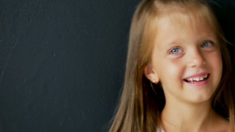 Portrait Fun Girl Looking Forward Stock Footage Video (100% Royalty ...