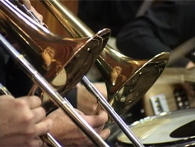 Musicians are Playing On Trombone Stock Footage Video (100% Royalty ...