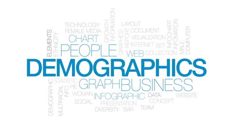 Demographics Animated Word Cloud Text Design Stock Footage Video (100% ...