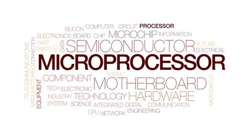 Microprocessor Animated Word Cloud Text Design Stock Footage Video (100 ...
