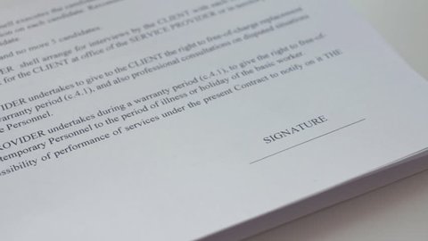 Male Hand Signing Contract Form Black Stock Footage Video (100% Royalty ...