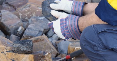 Modern Data Collection Geologist Field Taking Stock Footage Video (100% ...