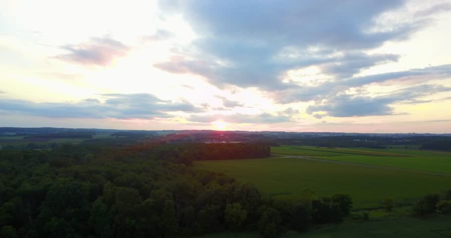 Sunset over the fields in Wisconsin image - Free stock photo - Public ...