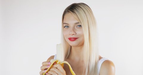 171 Woman Beautiful Lips Eating Banana Stock Video Footage - 4K and HD ...
