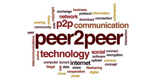 Peer2peer Animated Word Cloud Text Design Stock Footage Video (100% ...