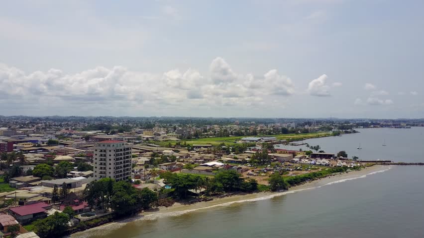 Aerial Gabon Africa City Beach : vidéo de stock (100 % libre de droit ...