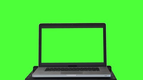 Laptop Computer Green Screen Background Green Stock Footage Video (100% ...