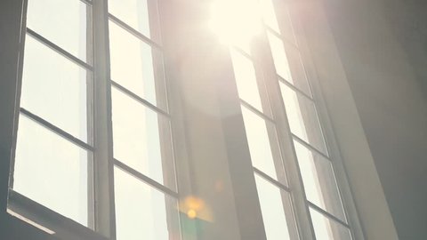 During Sunrise Interior Room Looking Out Stock Footage Video (100% ...