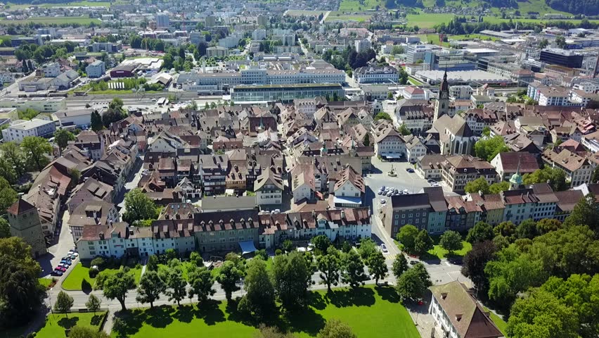 Zofingen Aargau Switzerland Drone Rooftop Stock Footage Video (100% ...