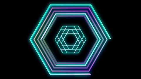 Glowing Hexagonal 3d Ui Element Alpha Stock Footage Video (100% Royalty ...