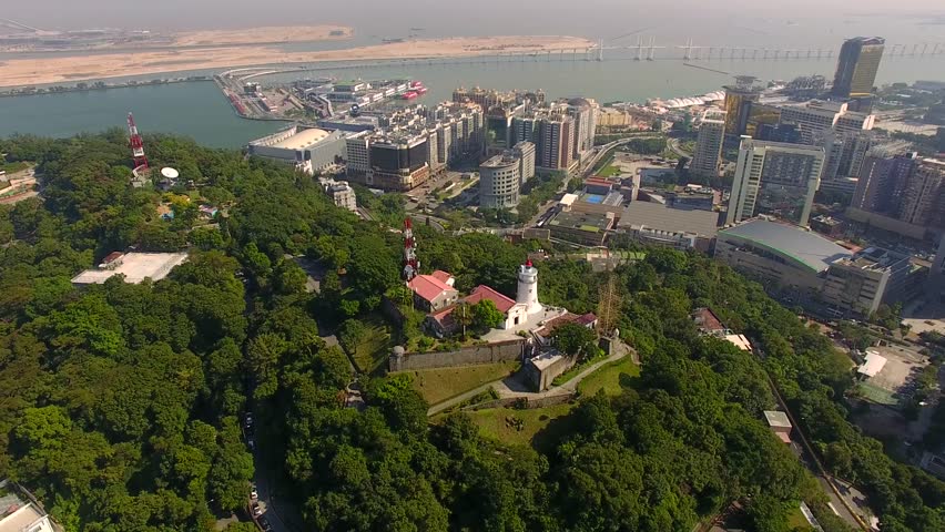 china macau lighthouse aerial view 4k Stock Footage Video (100% Royalty ...