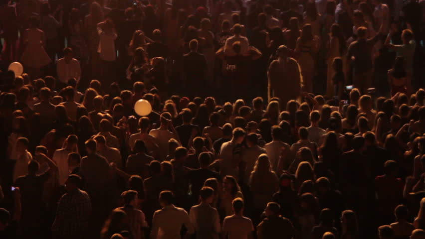 Big Crowd People Dancing On Music Stock Footage Video (100% Royalty ...