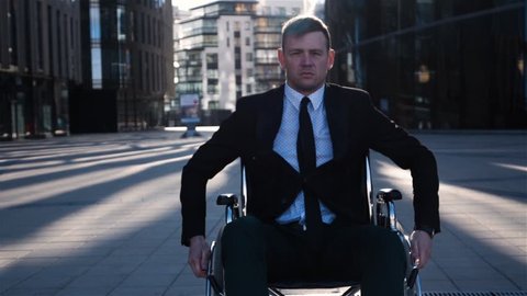 Young Disabled Cripple Businessman Formal Suit Stock Footage Video (100 ...