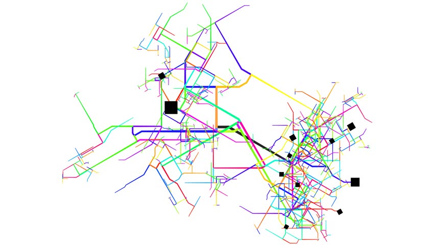 transport system map blueprint city Stock Footage Video (100% Royalty ...