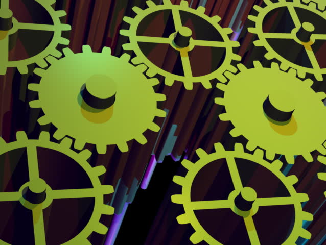Computer-generated Animation Depicting Turning Gears Stock Footage ...