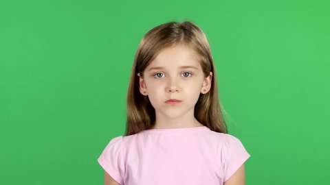 Child Genuinely Smile Camera Green Screen Stock Footage Video (100% ...