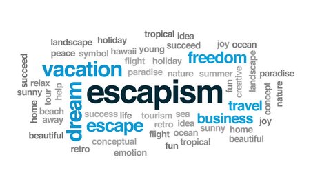 Escapism Animated Word Cloud Text Design Stock Footage Video (100% ...