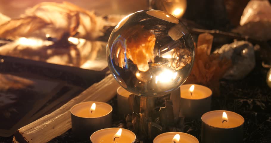 Psychic Medium Table Reading Setup Stock Footage Video (100% Royalty ...