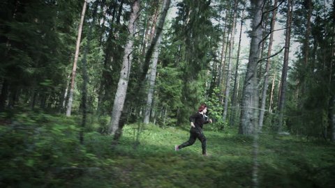 running man forest runner fit athlete Stock Footage Video (100% Royalty ...