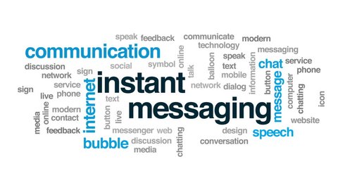 Instant Messaging Animated Word Cloud Text Stock Footage Video (100% ...