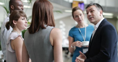 Business Executives Shaking Hands Networking Event Stock Footage Video ...