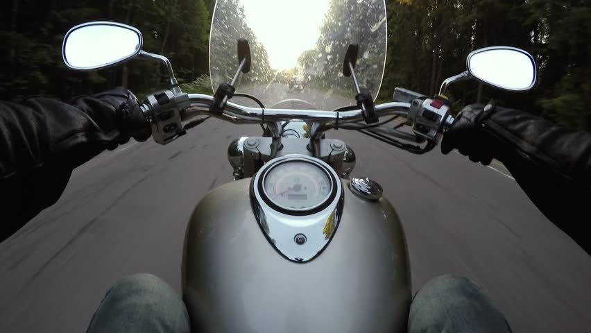 riding motorcycle first-person view point Stock Footage Video (100% ...