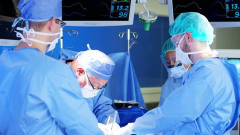 Team Professional Multirace Doctors Operating Surgery Stock Footage ...