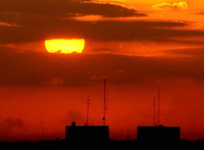 sunset sunrise if inverted sun close Stock Footage Video (100% Royalty ...