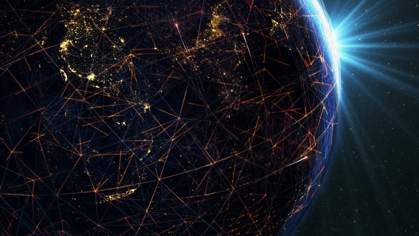 Connection Lines Around Earth Globe, Stock Footage Video (100% Royalty ...