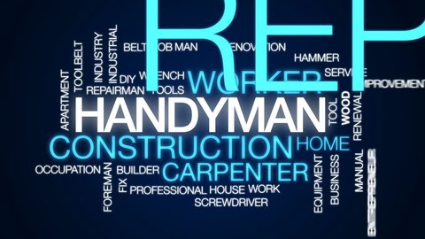 Handyman Animated Word Cloud Text Design Stock Footage Video (100% ...