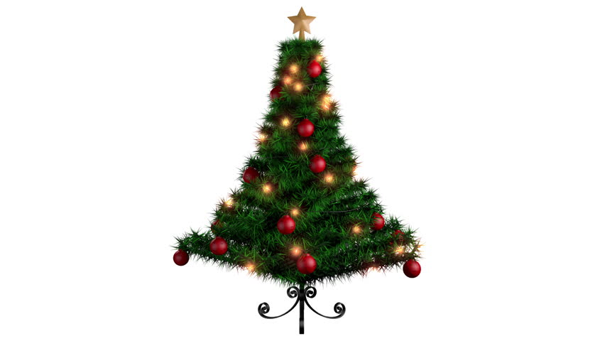 Rotating Christmas Tree Over White Stock Footage Video (100% Royalty ...