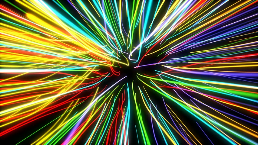 zoom motion neon glowing lights lines Stock Footage Video (100% Royalty ...