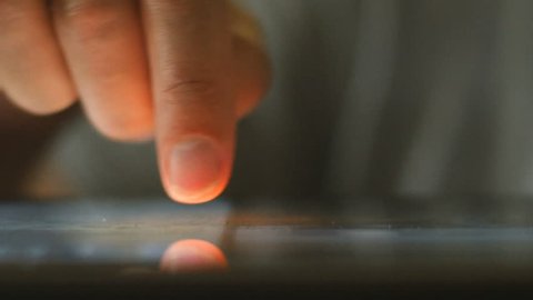 Extreme Close Finger Swiping Clicking On Stock Footage Video (100% ...