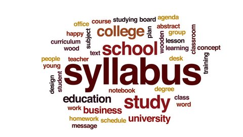 Syllabus Animated Word Cloud Text Design Stock Footage Video (100% ...