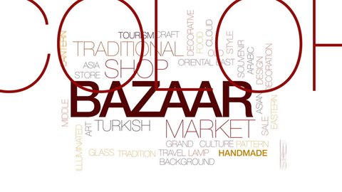 Bazaar Animated Word Cloud Text Design Stock Footage Video (100% ...