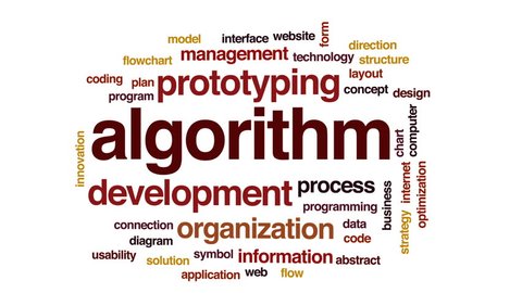Algorithm Animated Word Cloud Text Design Stock Footage Video (100% ...