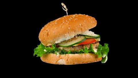 Classic American Hamburger Without Cheese Stock Photo 1468997309 ...