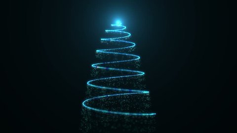 glowing blue christmas tree animation light Stock Footage Video (100% ...