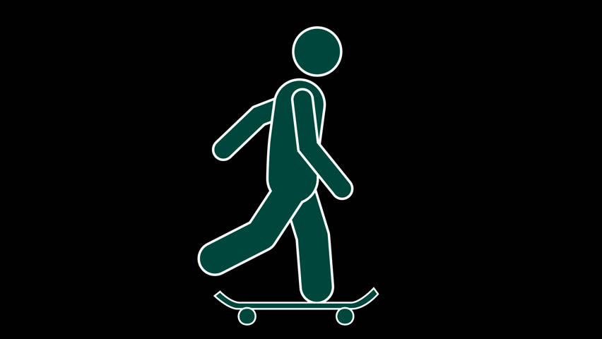 stick figure skateboard stickman animation alpha Stock Footage Video ...