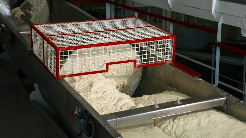 Manufacture of Bread. Industrial Kneading Stock Footage Video (100% ...