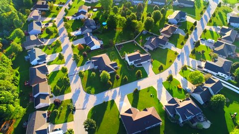 Exceptionally Beautiful Neighborhoods Homes Aerial View Stock Footage ...