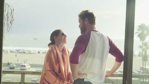 man looking out window watching heavy Stock Footage Video (100% Royalty ...