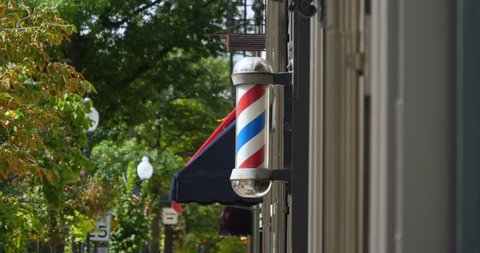 Barbershop Pole Spinning Barber Shop Stock Footage Video (100% Royalty ...