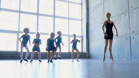 Children Ballet School Run Embraces Teacher Stock Footage Video (100% ...