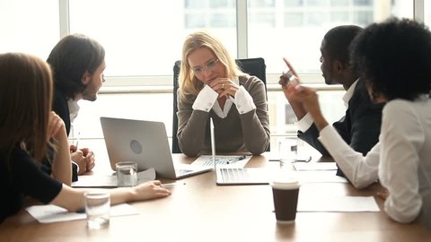 Business People Applauding During Meeting Office Stock Footage Video ...